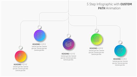 114powerpoint 5 Step Business Template With Custom Path Animation