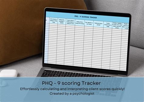 Phq 9 Scoring And Analysis Tool Excel Automated Score Recording For Therapists Private Practice