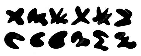 Premium Vector Organic Spot Set Organic Abstract Random Irregular