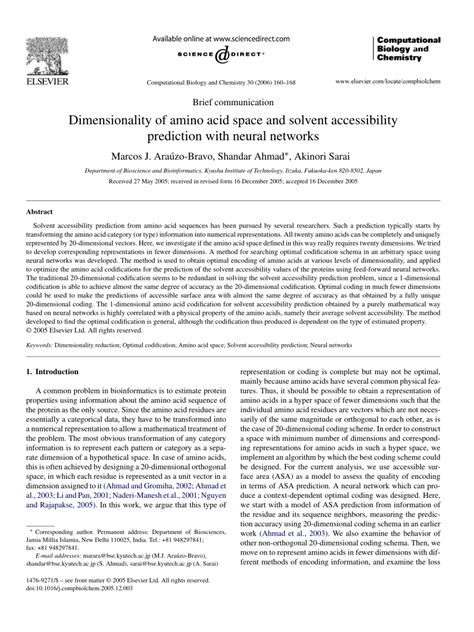 Pdf Dimensionality Of Amino Acid Space And Solvent Accessibility