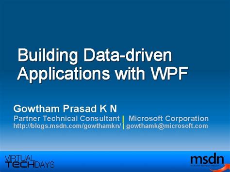 Building Datadriven Applications With Wpf Gowtham Prasad K