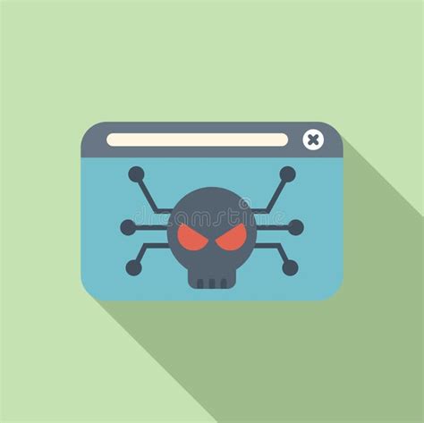 Online Virus Icon Flat Vector Error Malware Stock Illustration