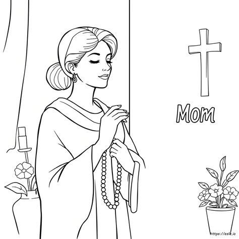 Catholic Mom Rosary Coloring Page