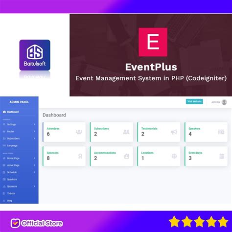 Jual SOURCE CODE APLIKASI EVENTPLUS EVENT MANAGEMENT SYSTEM IN PHP CODEIGNITER ONLINE