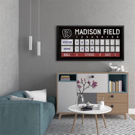 Custom Baseball Scoreboard Canvas Personalized Sports Room Wall Art