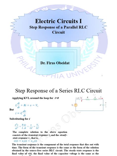 18 Step Response Of A Series Rlc Circuit Pdf Electrical Network