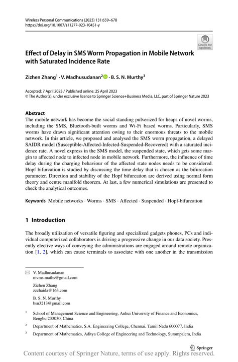 Effect Of Delay In Sms Worm Propagation In Mobile Network With Saturated Incidence Rate