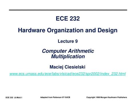 ppt ece 232 hardware organization and design lecture 9 computer