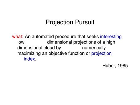 Ppt Projection Pursuit Powerpoint Presentation Free Download Id4052353