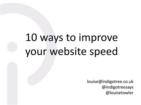 10 things to do to speed up your site ppt