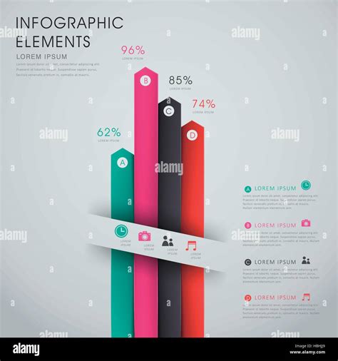 Colorful Bar Chart Vector Abstract Infographic Elements Stock Vector