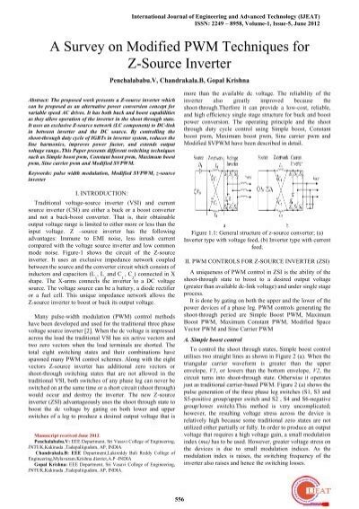 A Survey On Modified Pwm Techniques For Z Source Inverter