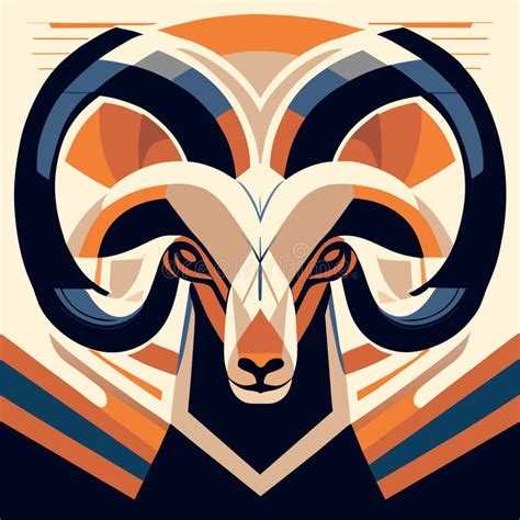 Head Of A Ram In A Geometric Style Vector Illustration For Your Design Ai Generated Stock
