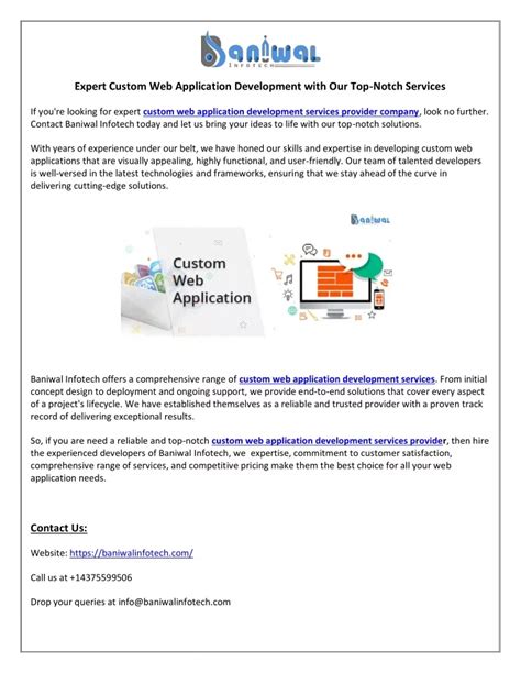 Ppt Experts For Custom Website Application Development Services