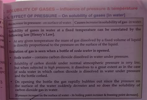 Solubility Of Gases Influence Of Pressure And Temperature Effect Of Pres