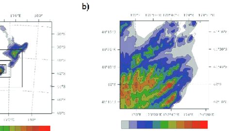 The Wrf Nested Grid Configuration Showing Terrain Height A For All