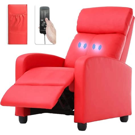 Massage Recliner Lazy Boy Recliner With Pu Leather Padded Seat