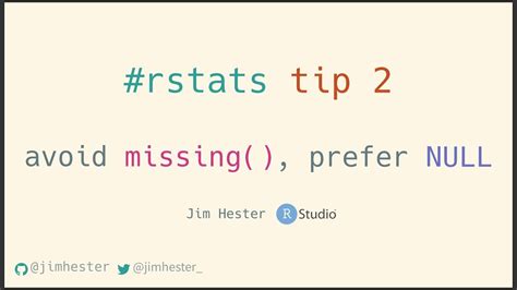 Rstats Tip 2 Avoid Missing Prefer Null Youtube