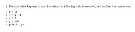 Solved Consider The Following Lines Of Code Chegg