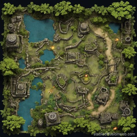 Battle Map In The Jungle Stable Diffusion Online