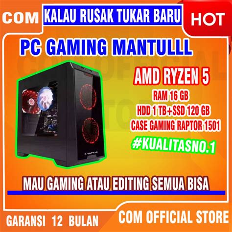 Jual Cpu Gaming Komputer Computer Pc Rakitan Amd Ryzen Ram Gb Hdd Ssd Editing Desain Grafis