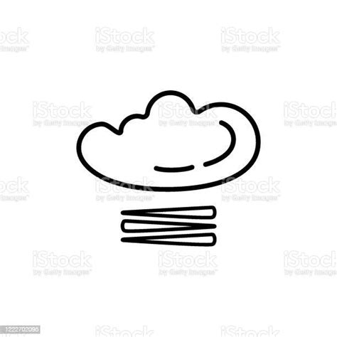 흰색 배경에 격리 된 안개의 일기 예보 라인 아이콘입니다 현대적인 윤곽선 스타일의 날씨 기호입니다 웹 사이트 디자인 및 모바일 앱용 벡터 일러스트레이션 0명에 대한 스톡