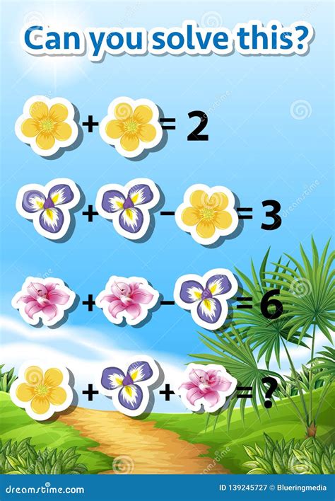 can you solve this maths problem stock vector illustration of