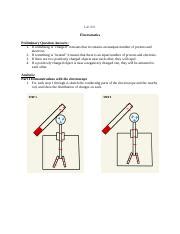 Understanding Electrostatics In Lab Experiments Course Hero
