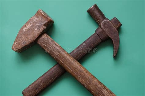 Two Hammers Crossed Stock Photo Image Of Copy Improvement 2160588