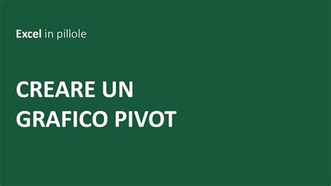 Excel Creare Un Grafico Pivot Create A Pivotchart Youtube