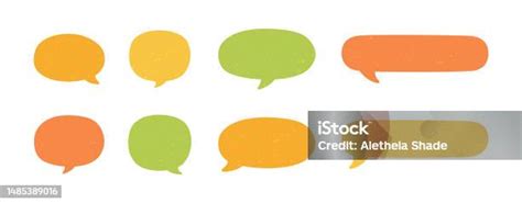 빈티지 말풍선 세트 그런 지 질감 텍스트 상자 프레임 복고풍 채팅 상자 메시지 상자 대화 템플릿 벡터 일러스트레이션 디자인 0명에 대한 스톡 벡터 아트 및 기타 이미지