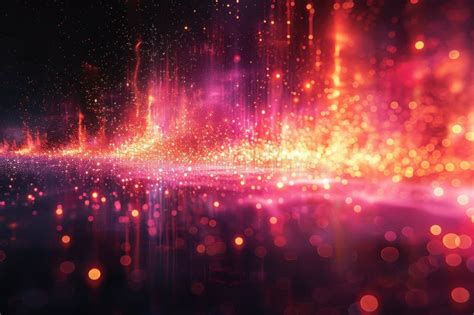 Abstract Technology Background With Glowing Particles And Vibrant Colors Stock Illustration