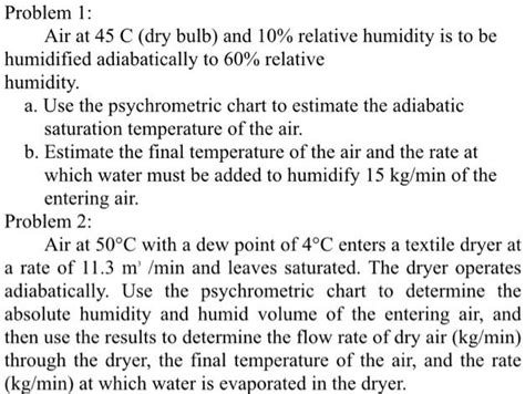 problem 1 air at 45 c dry bulb and 10 relative humidity is to be