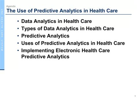 The Use Of Predictive Analytics In Health Care PPT