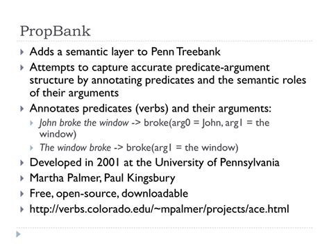 Ppt Framenet Propbank Verbnet Powerpoint Presentation Free