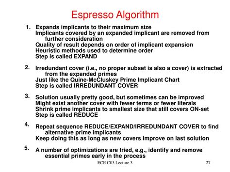 Ppt Lecture 3 Two Level Logic Minimization Algorithms Powerpoint