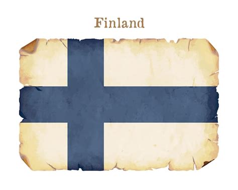 Premium Vector Finland Flag Old Style Vintage Retro Flag Of Finland