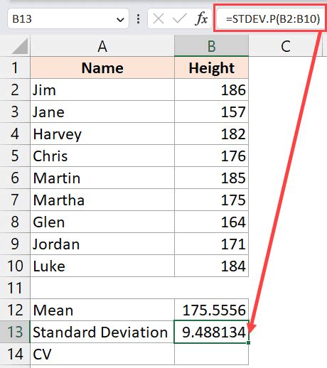 Calculate The Coefficient Of Variation CV In Excel Easy Formula