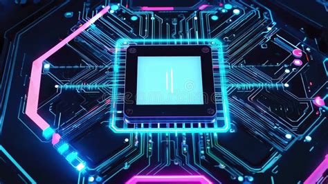 4k Circuit Cpu Board Electron Tunnel Electronic Passage High Tech Chip Line Stock Footage