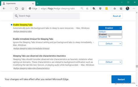 How to Enable Sleeping Tabs in Microsoft Edge to Save Memory