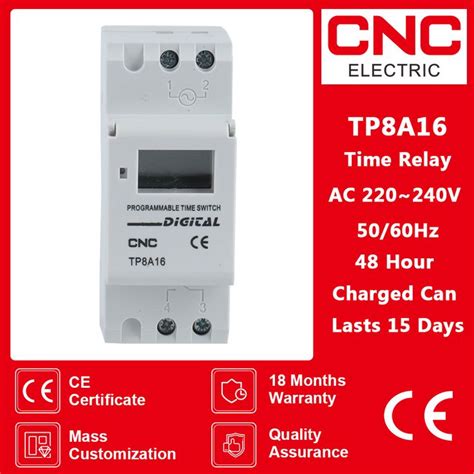 Temporizador Digital Programável Cnc Tp8a16 Ac 220v 16 A 30a