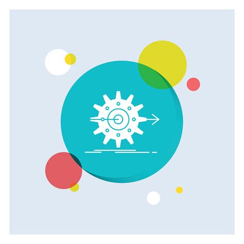 Performance Progress Work Setting Gear White Glyph Icon Colorful Circle Background 13028331