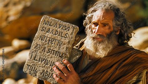 Stunning 4k Image Of Moses With The Ten Commandments Inscribed On