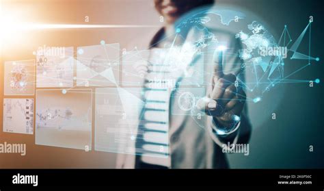 Technology Big Data And Ai Software Interface Businesswoman And