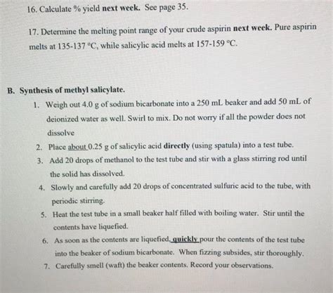 Solved Synthesis Of Aspirin Lab Questions First 3 Pictures Chegg Com