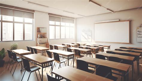 Premium Ai Image Photo Of Empty Classroom Background