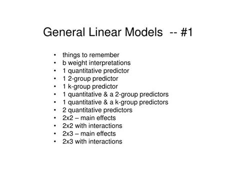 Ppt General Linear Models 1 Powerpoint Presentation Free
