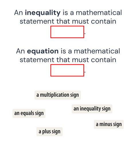 An Inequality Is A Mathematical Statement That Must Contain An Equation