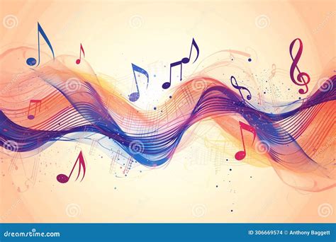 Melody Flowing Music Wave Abstract Background Showing Colourful Music