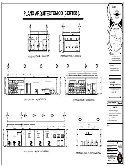 Plano Arquitectónico Cortes Norte Pdf